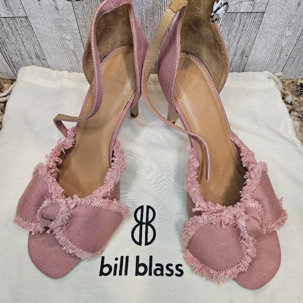 Bill Blass Pink Ruffle Bow Stiletto Heels Women's Siz… - Gem